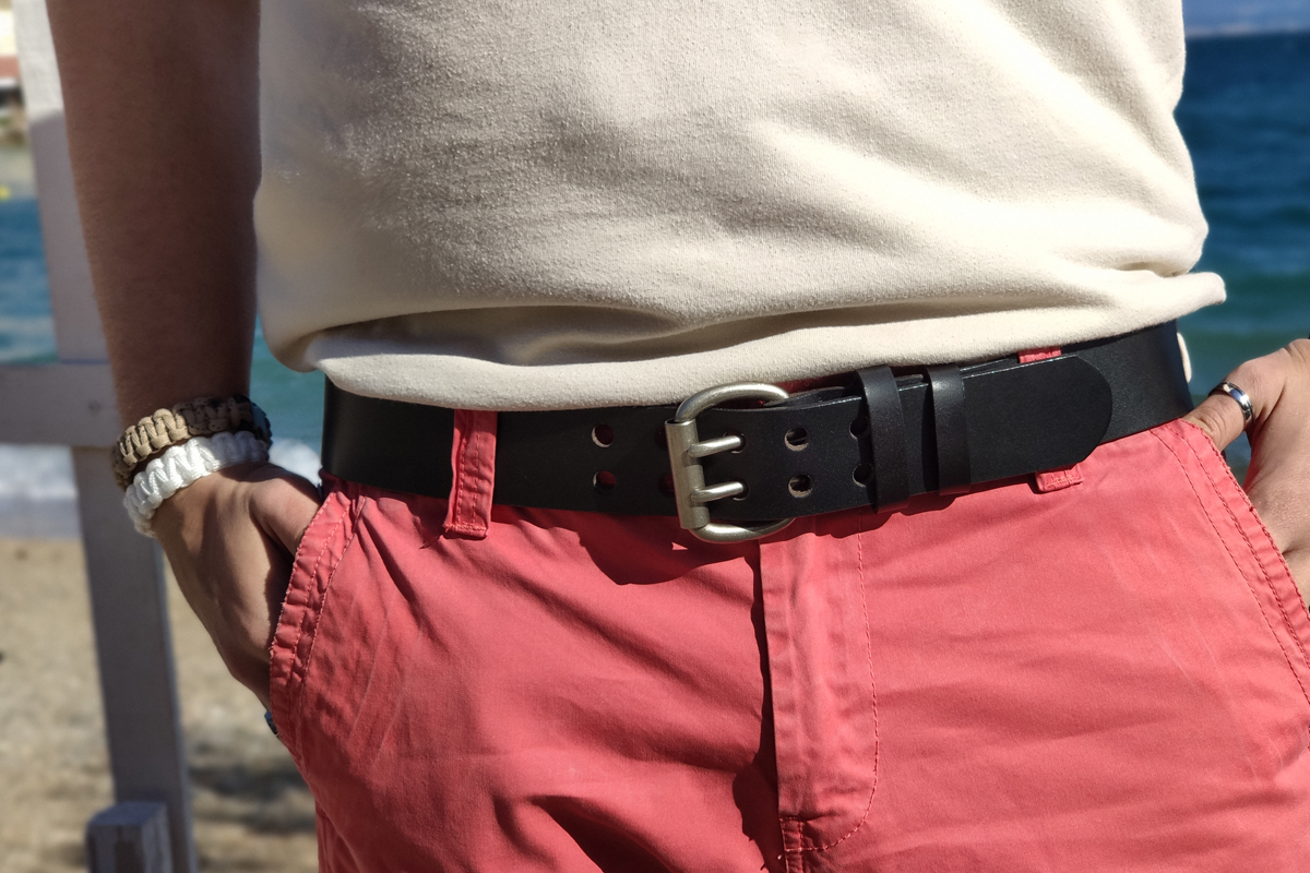 ΑΝΔΡΙΚΗ ΔΕΡΜΑΤΙΝΗ ΖΩΝΗ MGS ΜΑΥΡΗ | ModernGreekSandals.com