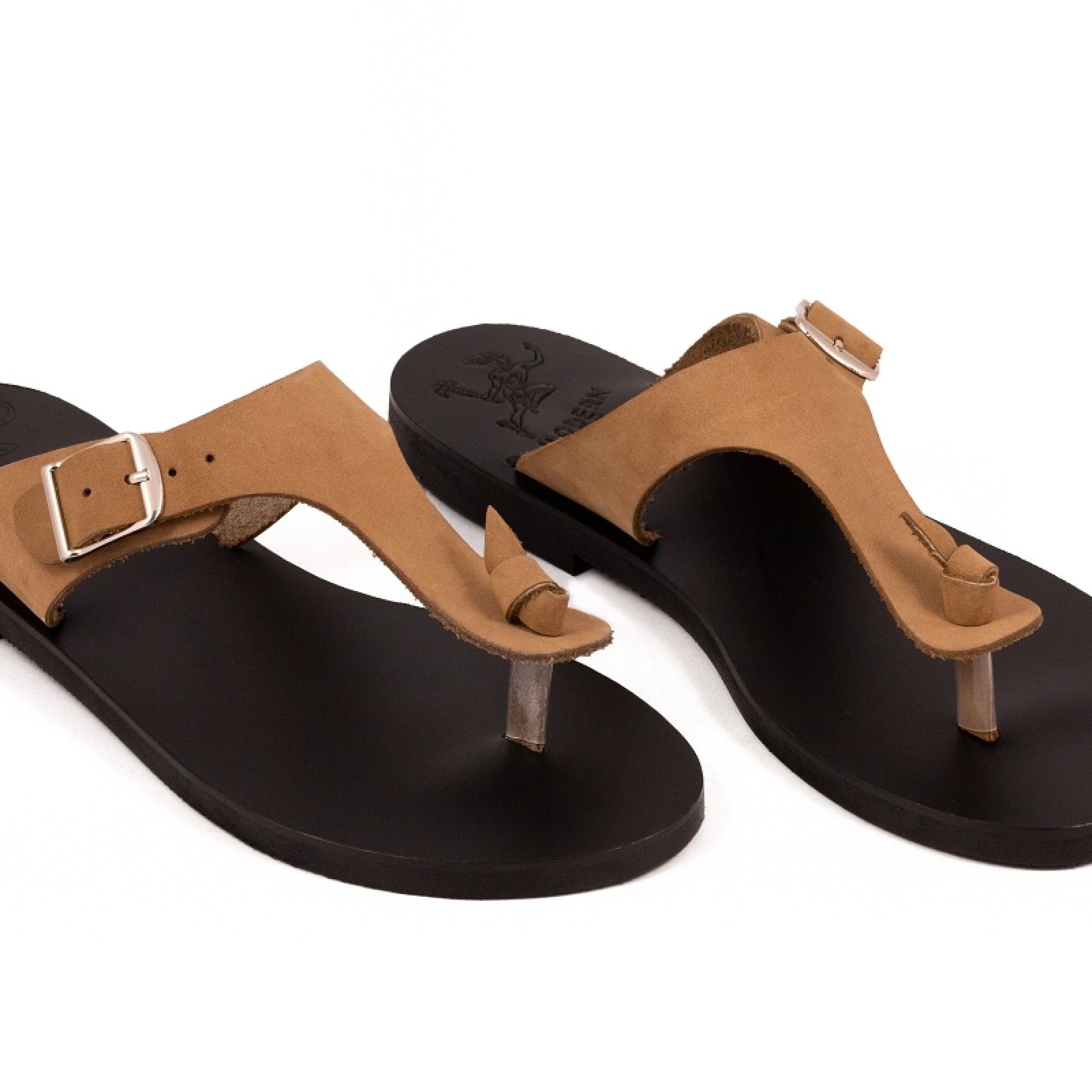 ΓΥΝΑΙΚΕΙΟ ΔΕΡΜΑΤΙΝΟ FLAT ΣΑΝΔΑΛΙ NUBUCK ΤΑΜΠΑ NATA | Modern-Greek ...